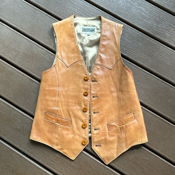 Stetson | Jackets & Coats | Vintage Stetson Leather Vest Size 38 | Poshmark